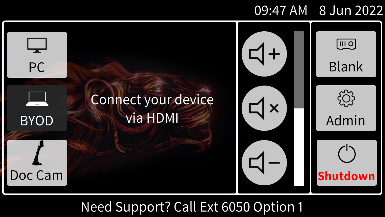 Classroom Touch Panel v.2 (5” Panel) - AV Facilities at DMU